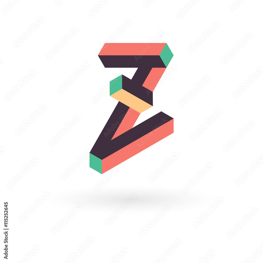 Letter isometric logo design. Stock Vector | Adobe Stock