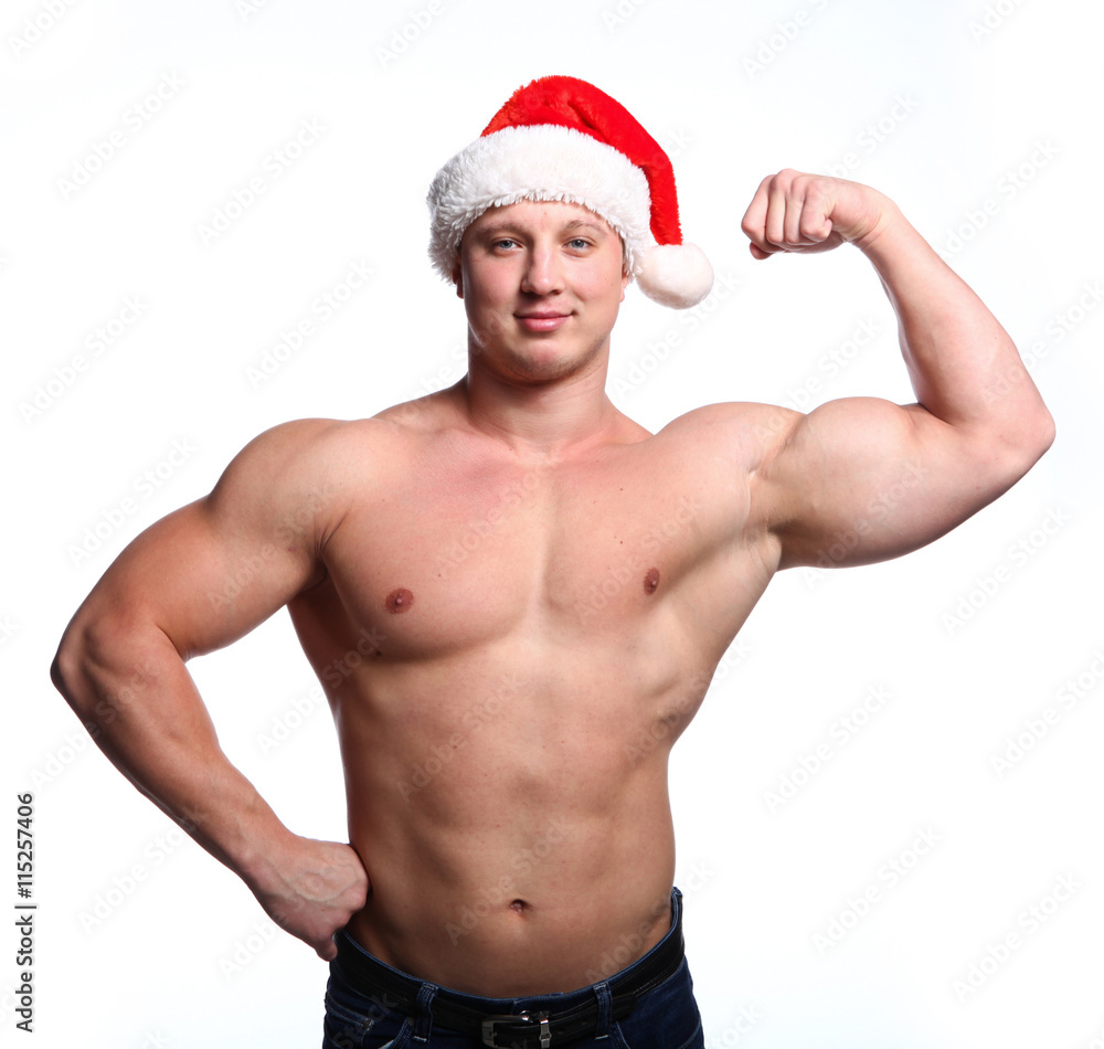 Santa bodybuilder Stock Photo | Adobe Stock
