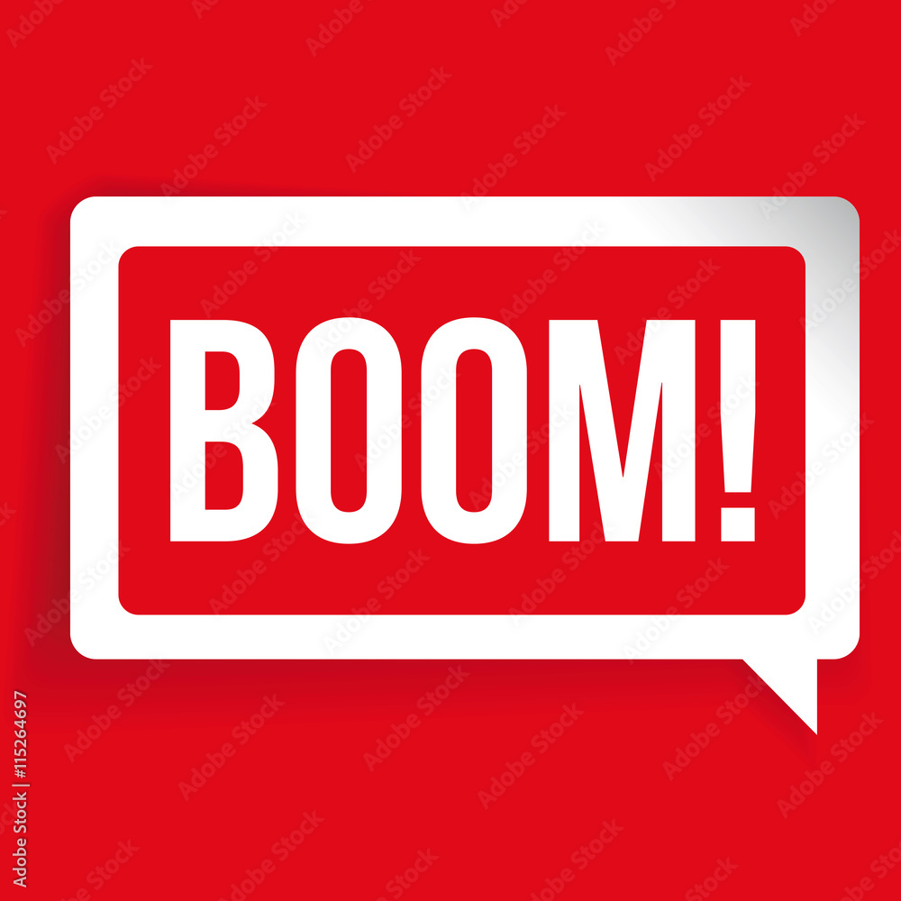 Boom message bubble vector red Stock Vector | Adobe Stock