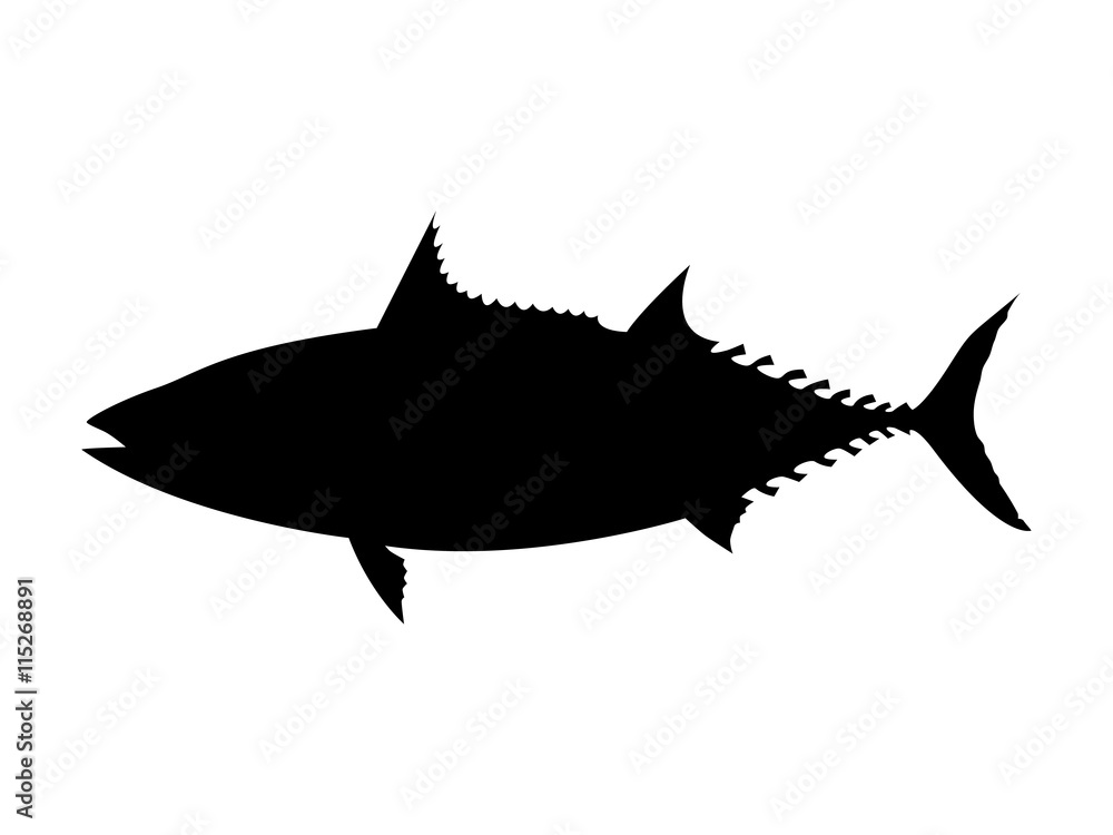 Skipjack tuna silhouette. Vector illustration. Stock Vector | Adobe Stock