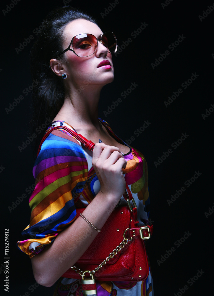 fashion model with a bag Stock Photo | Adobe Stock