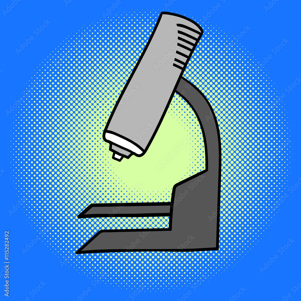 Microscope Pop art vector illustration Stock Vector | Adobe Stock
