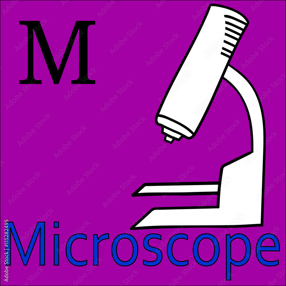 M letter. Vector alphabet. Coloring microscope Stock Vector | Adobe Stock