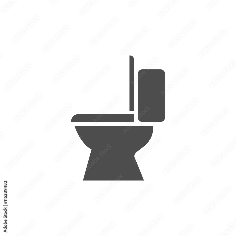 Icono de un inodoro sobre fondo blanco. Ilustración vectorial Stock ...