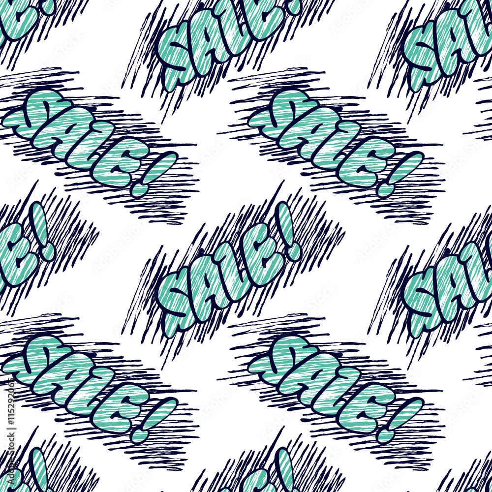 "Sale" word seamless pattern. Original custom hand lettering. Design ...