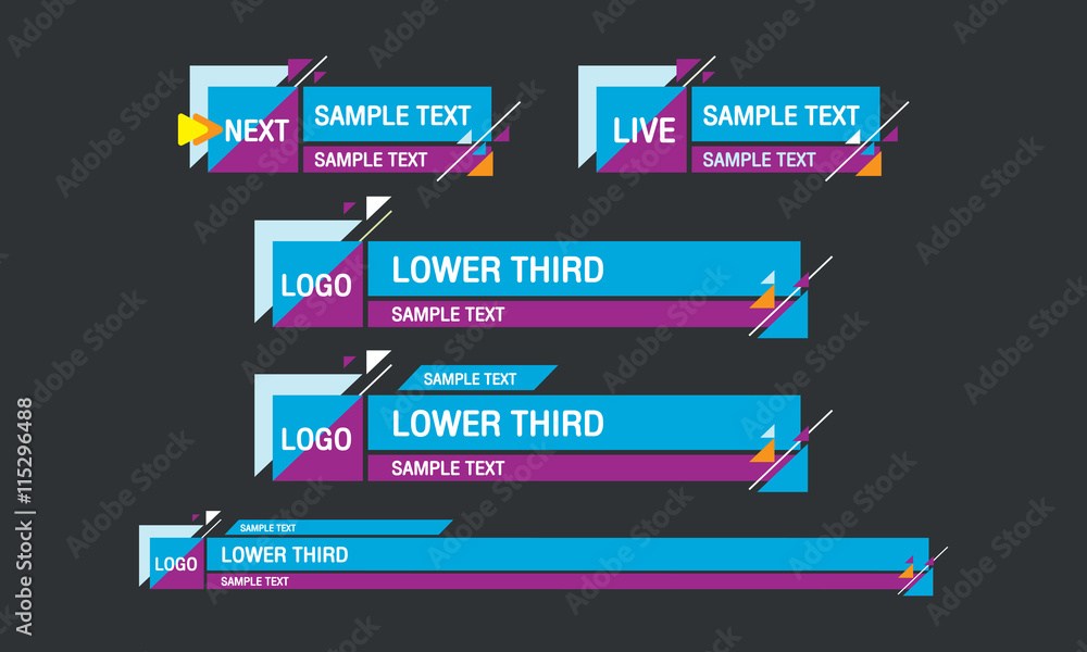 blue purple lower third Stock Vector | Adobe Stock