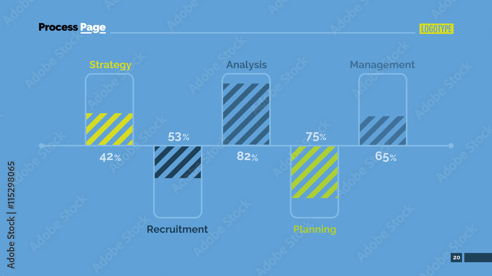 Simple Bar Chart Slide Template Stock Vector | Adobe Stock