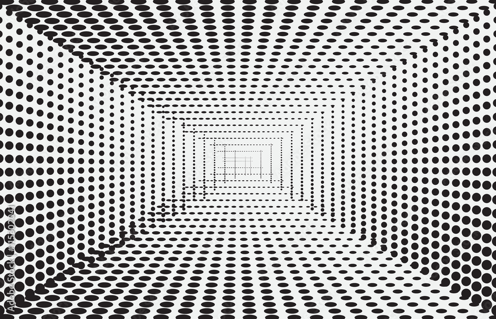 Vector illustration of optical illusion halftone dots background Stock ...