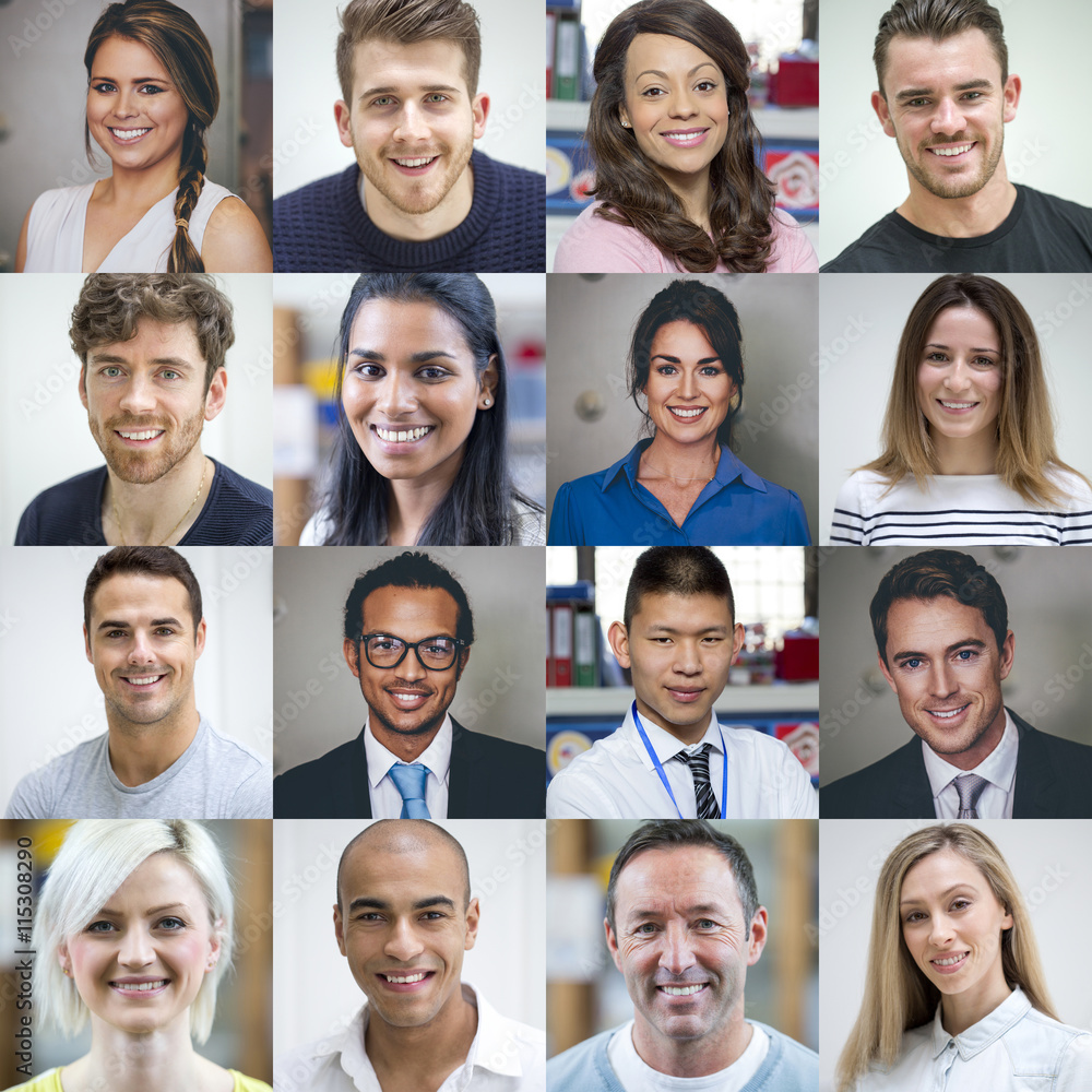 Multi Ethnic Adult Portraits Stock Photo | Adobe Stock