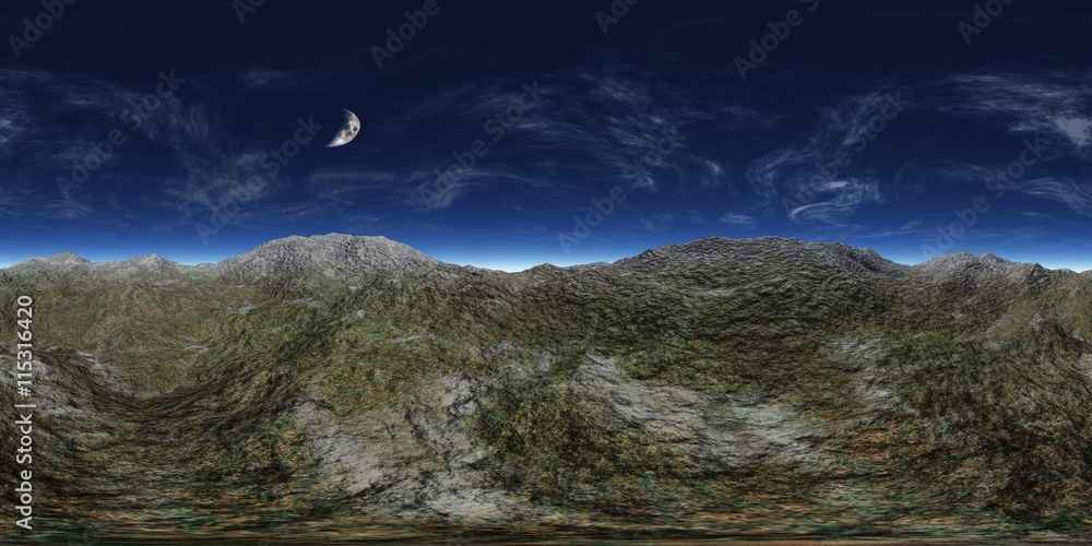 HDRI map, Environment map, panoramic, 3D rendering. land under heaven ...