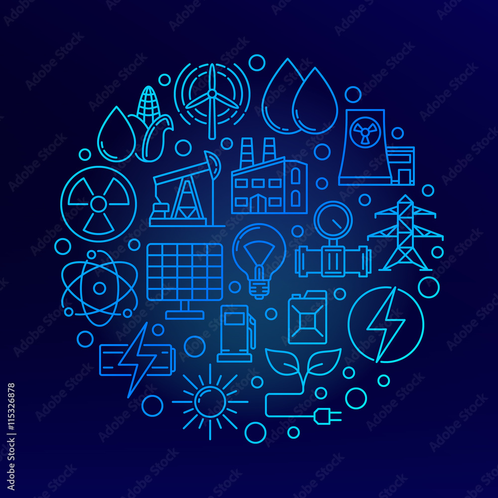 Vector round energy concept symbol Stock Vector | Adobe Stock