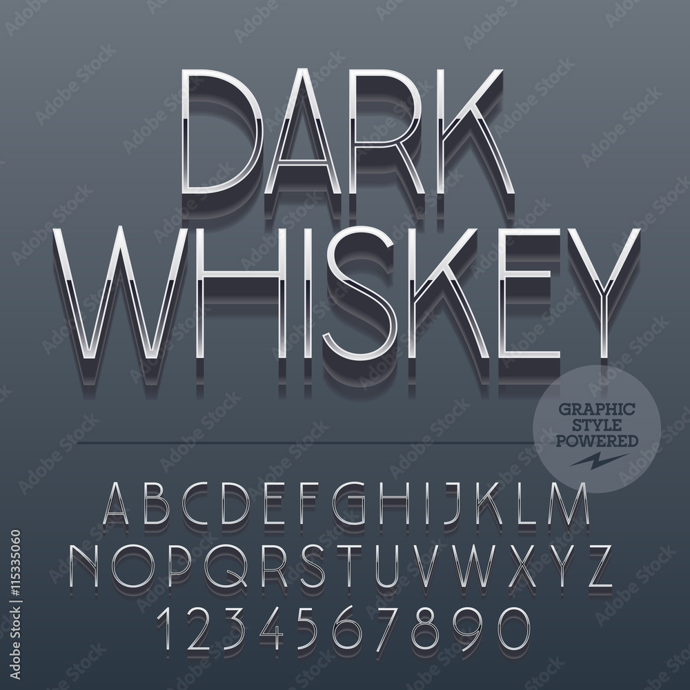 Set of slim reflective alphabet letters, numbers and punctuation ...