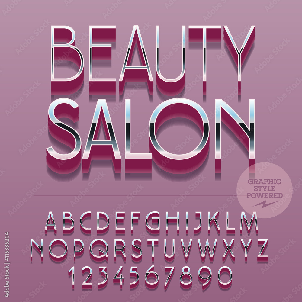 Set of slim reflective alphabet letters, numbers and punctuation ...