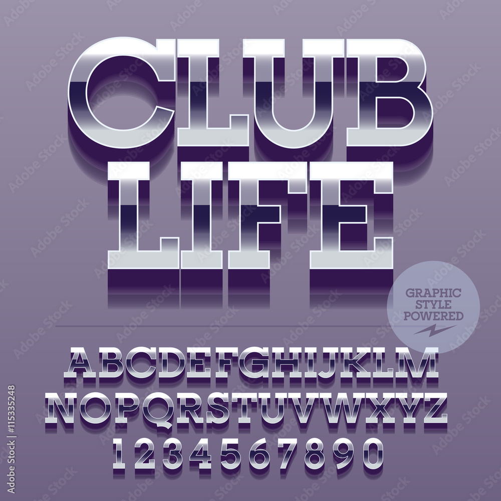 Set of slim reflective alphabet letters, numbers and punctuation ...