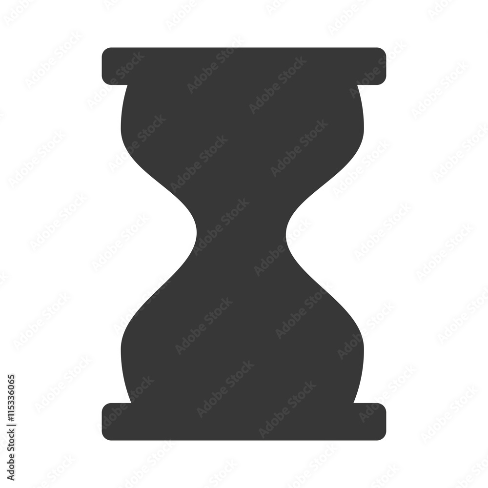hourglass silhouette icon time clock , isolated vector illustration ...