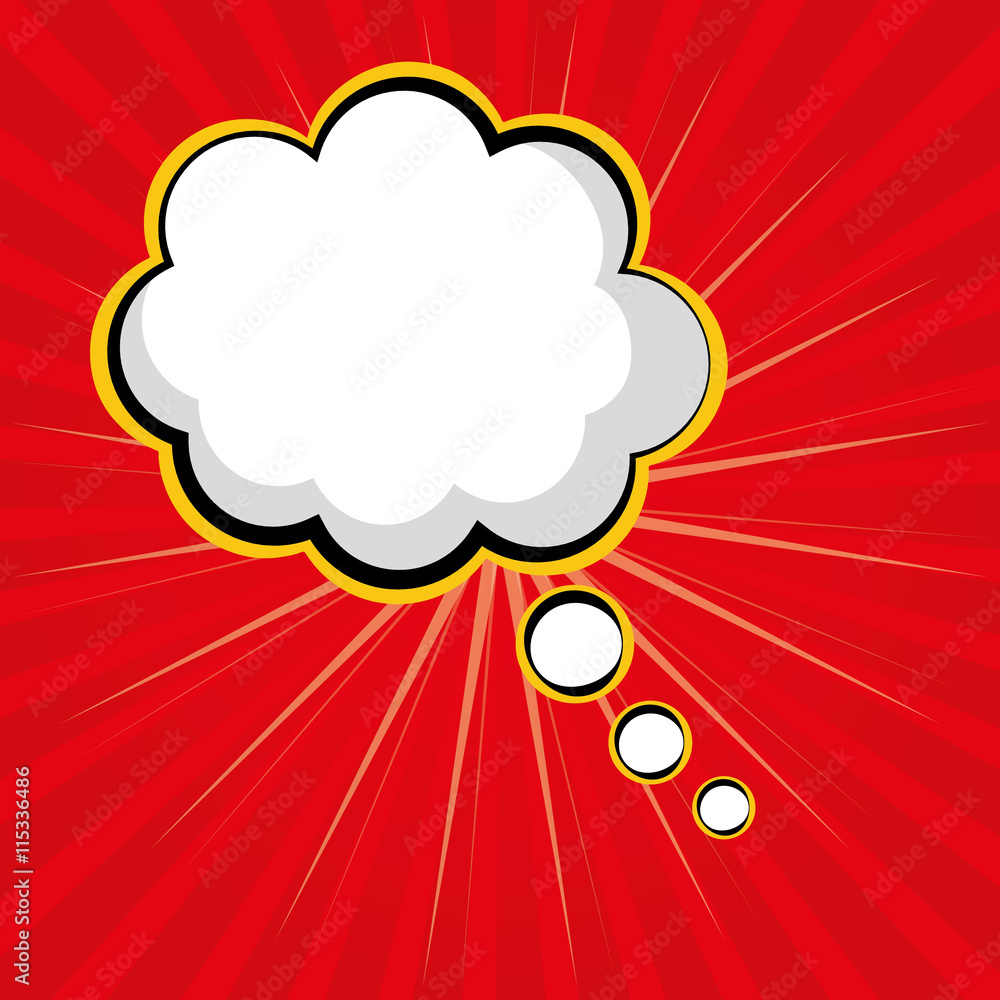 Pop art concept represented by bubble icon. Colorfull illustration. Red ...