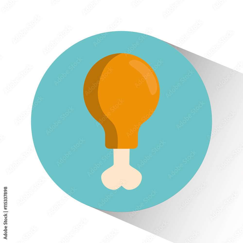 Nutrition and organic food concept represented by chicken icon ...