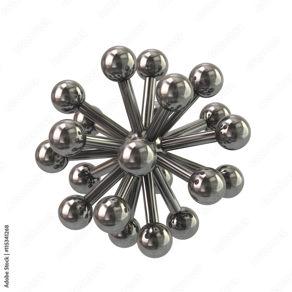 3d illustration of silver molecular structure Stock Illustration ...