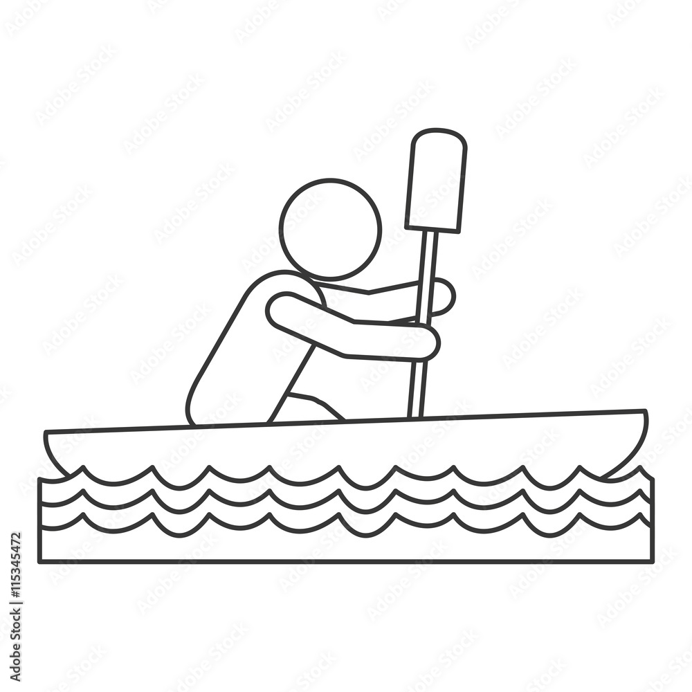 simple flat design rowing person pictogram icon vector illustration ...