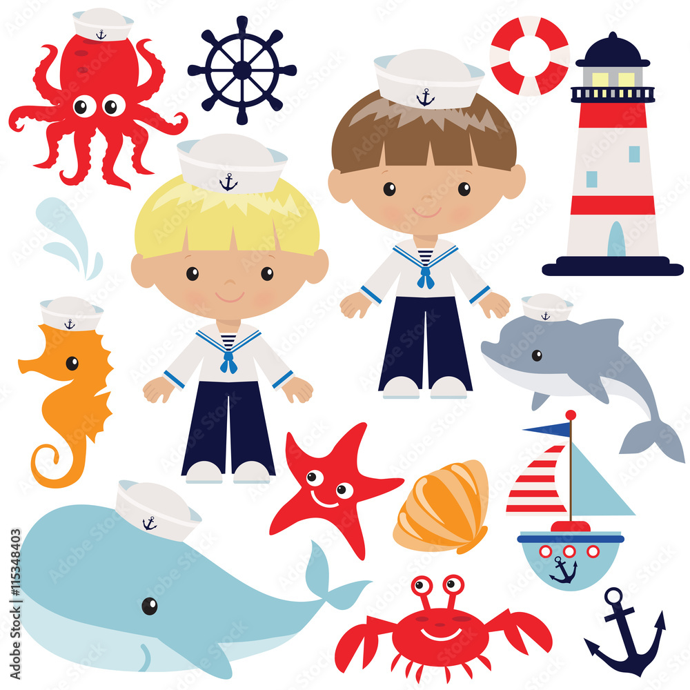 Nautical Boy Vector Illustration Stock Vector Adobe Stock nautical-boy-vector-illustration-stock-vector-adobe-stock