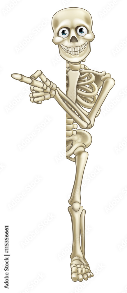 Cartoon Skeleton Pointing Stock Vector | Adobe Stock