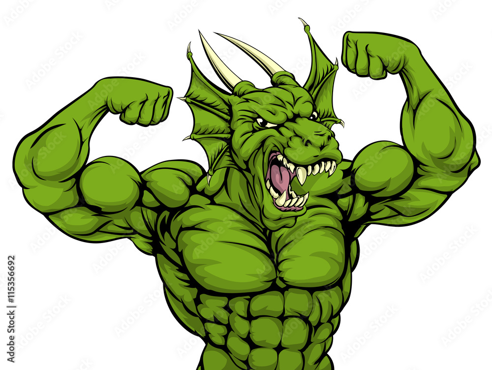 Mean Dragon Mascot Stock Vector | Adobe Stock