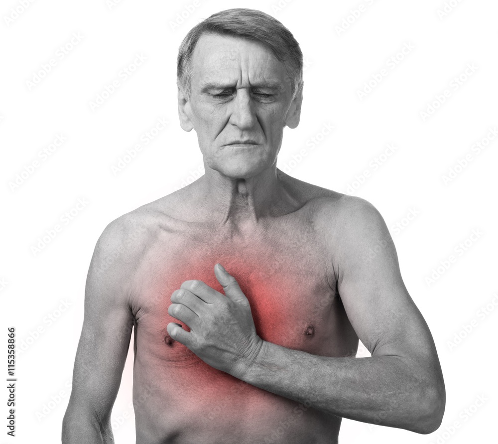 Old man having heart attack Stock Photo | Adobe Stock
