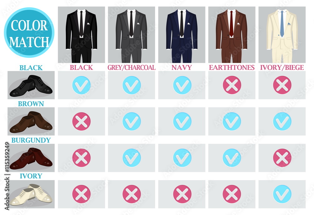 Color Mix And Match Guide For Men Suit And Shoes Suitable And Color Mix And Match Guide For Men Suit And Shoes Suitable And