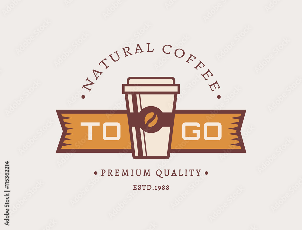 Coffee to go. Vector coffee logo. Stock Vector | Adobe Stock