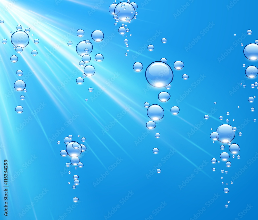 Water background with bubbles. Stock Vector | Adobe Stock