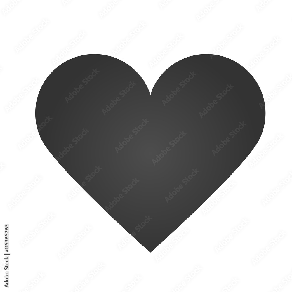 Heart icon. Simple flat logo of heart on white background. Vector ...