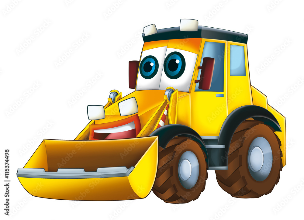 Cartoon funny excavator - isolated - illustration for children Stock ...