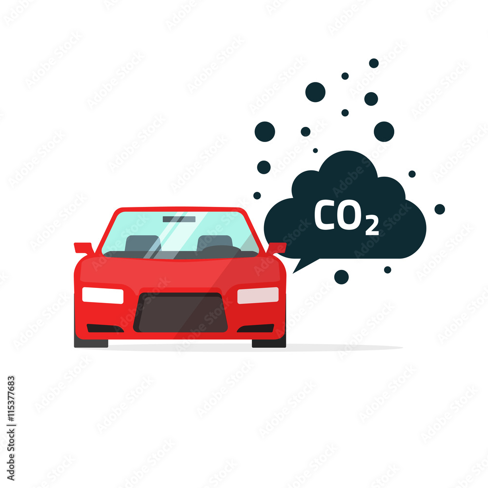 co2 emissions vector illustration, carbon dioxide emits symbol, smog ...