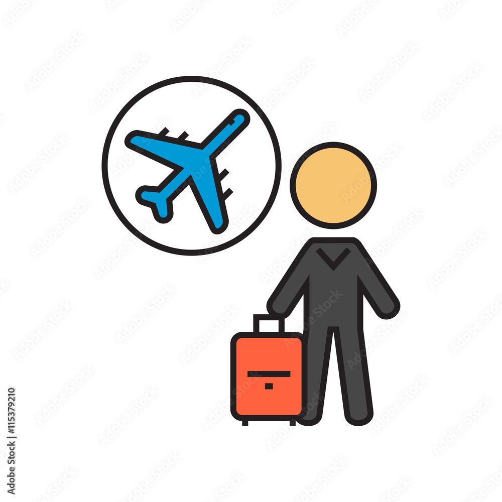 Airline passenger line icon Stock Vector | Adobe Stock