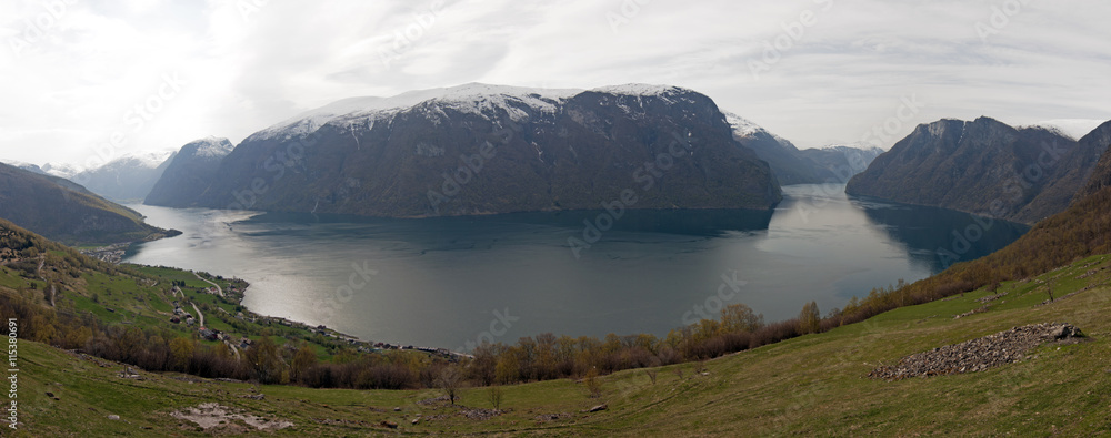 Norway. Norwegian fjord / There are mountains plunging into the sea ...