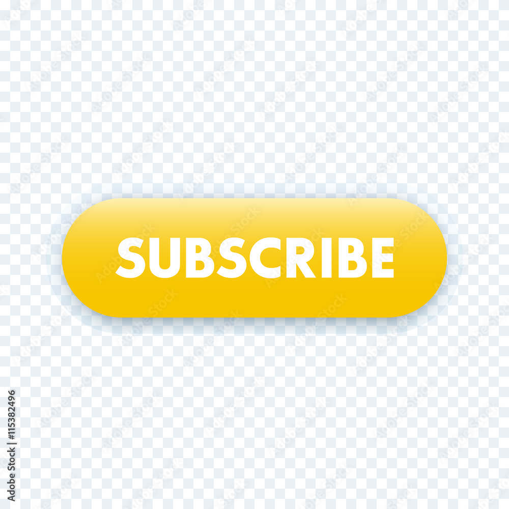 subscribe button for web page, yellow, vector illustration Stock Vector ...