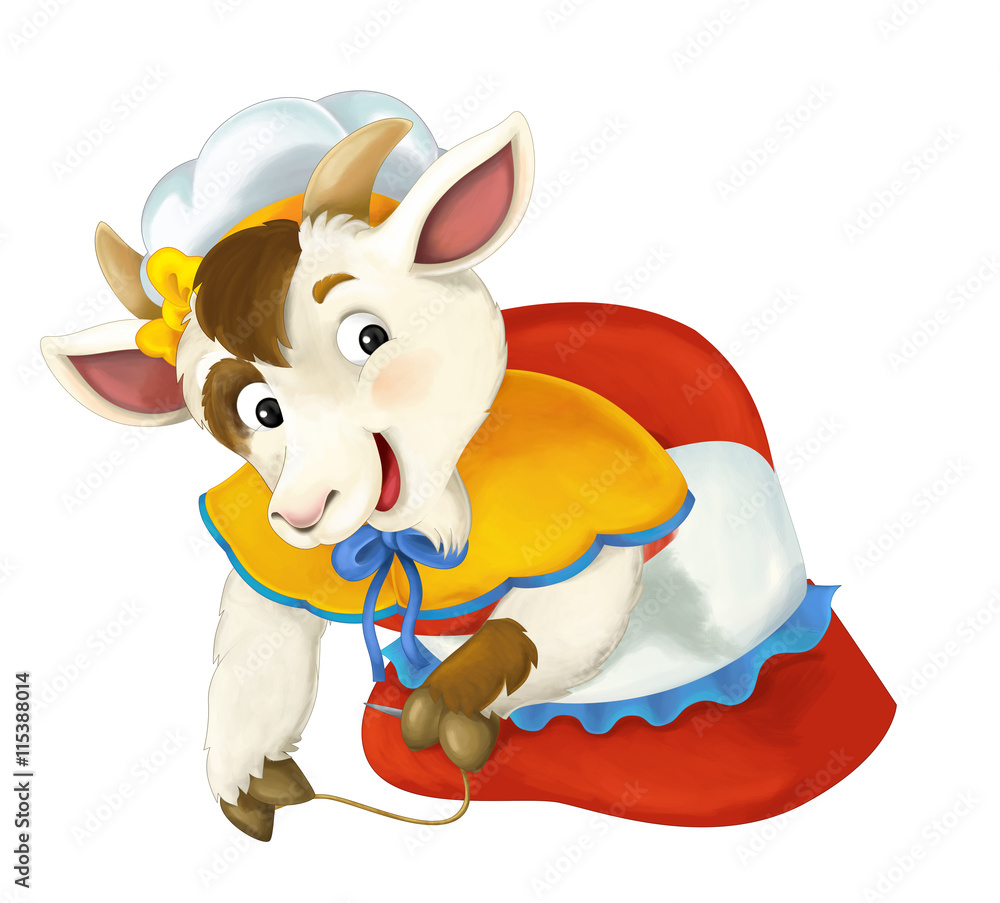 Cartoon fairy tale character for different usage - mother goat is ...