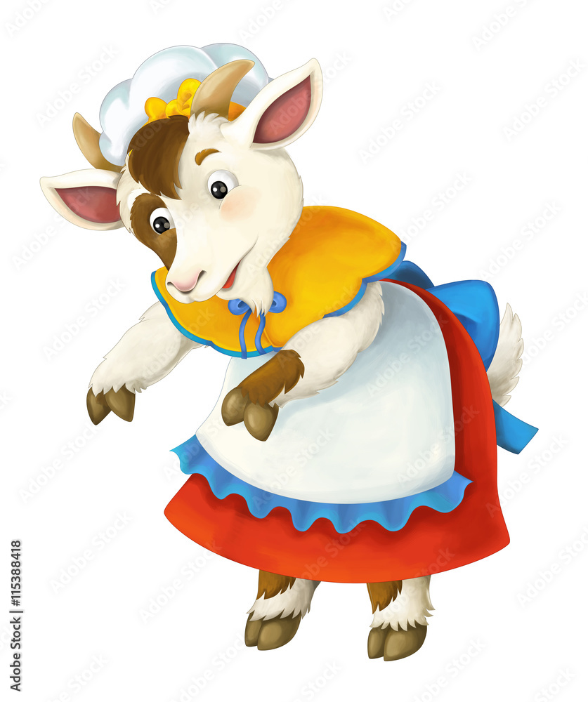 Cartoon fairy tale character for different usage - mother goat being ...