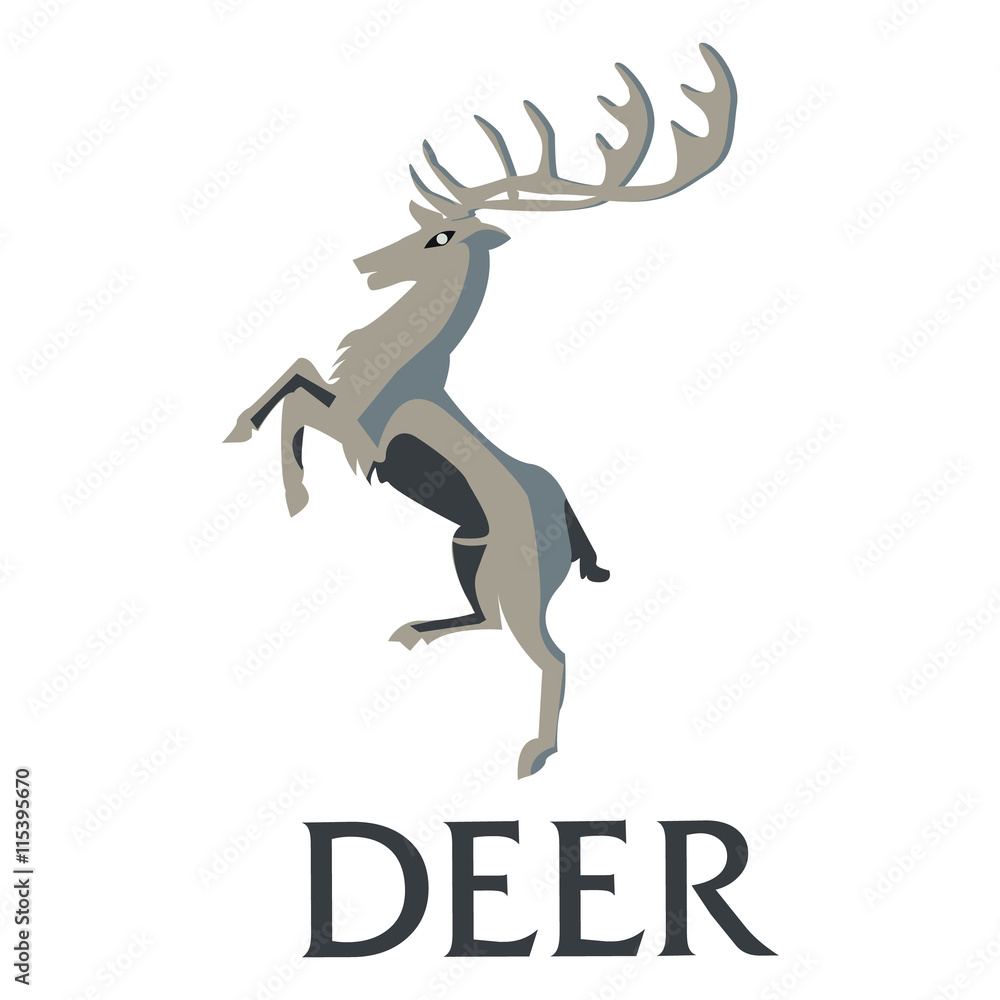 Deer on a white background. vector illustration. Stock Vector | Adobe Stock