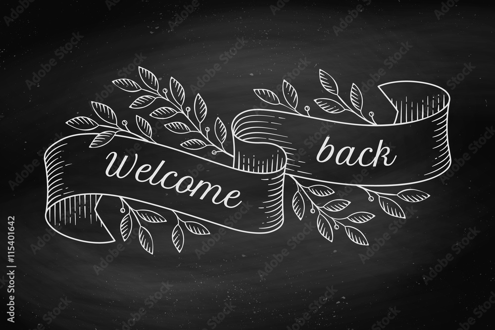 Grafika wektorowa Stock: Greeting card with inscription Welcome back ...