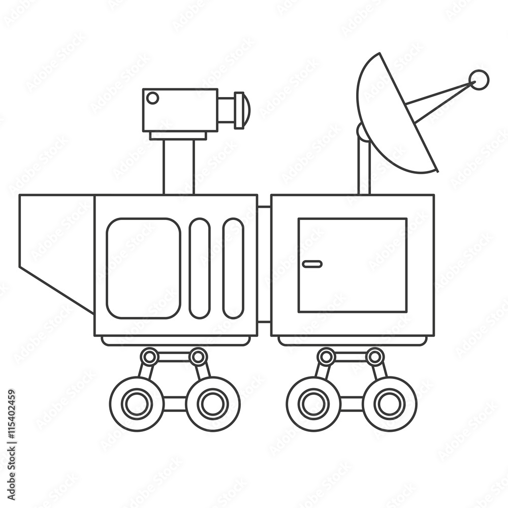 Simple Drawing Mars Rover Curiosity