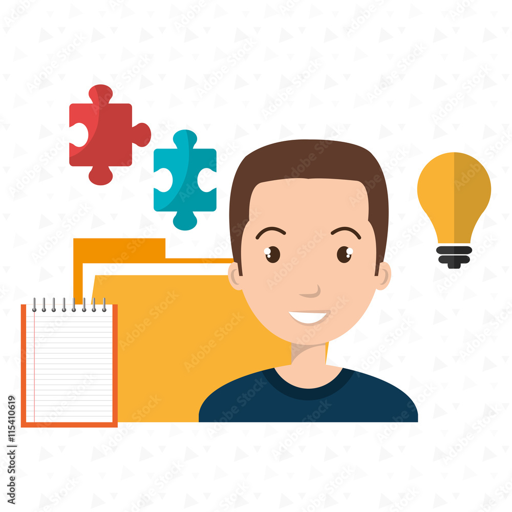 man with files isolated icon design, vector illustration graphic Stock ...