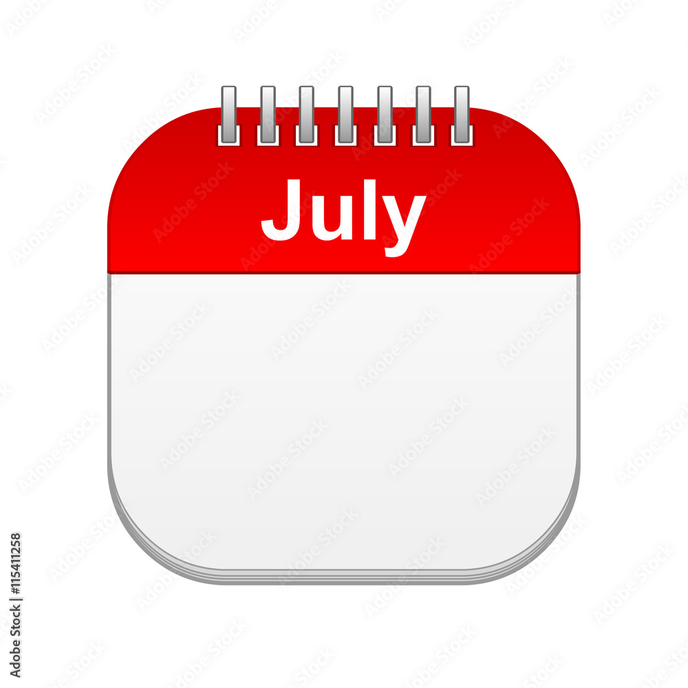 Ilustração do Stock: july calendar icon | Adobe Stock