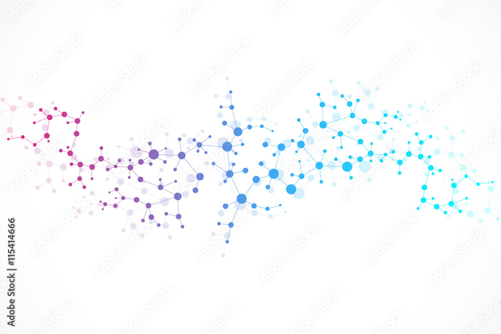 Structure molecule and communication Dna, atom, neurons. Science ...