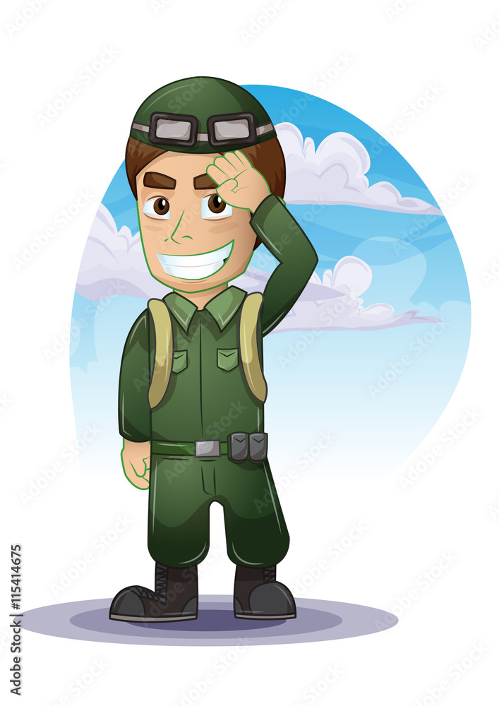Soldier cartoon with separated layers for game and animation, game ...