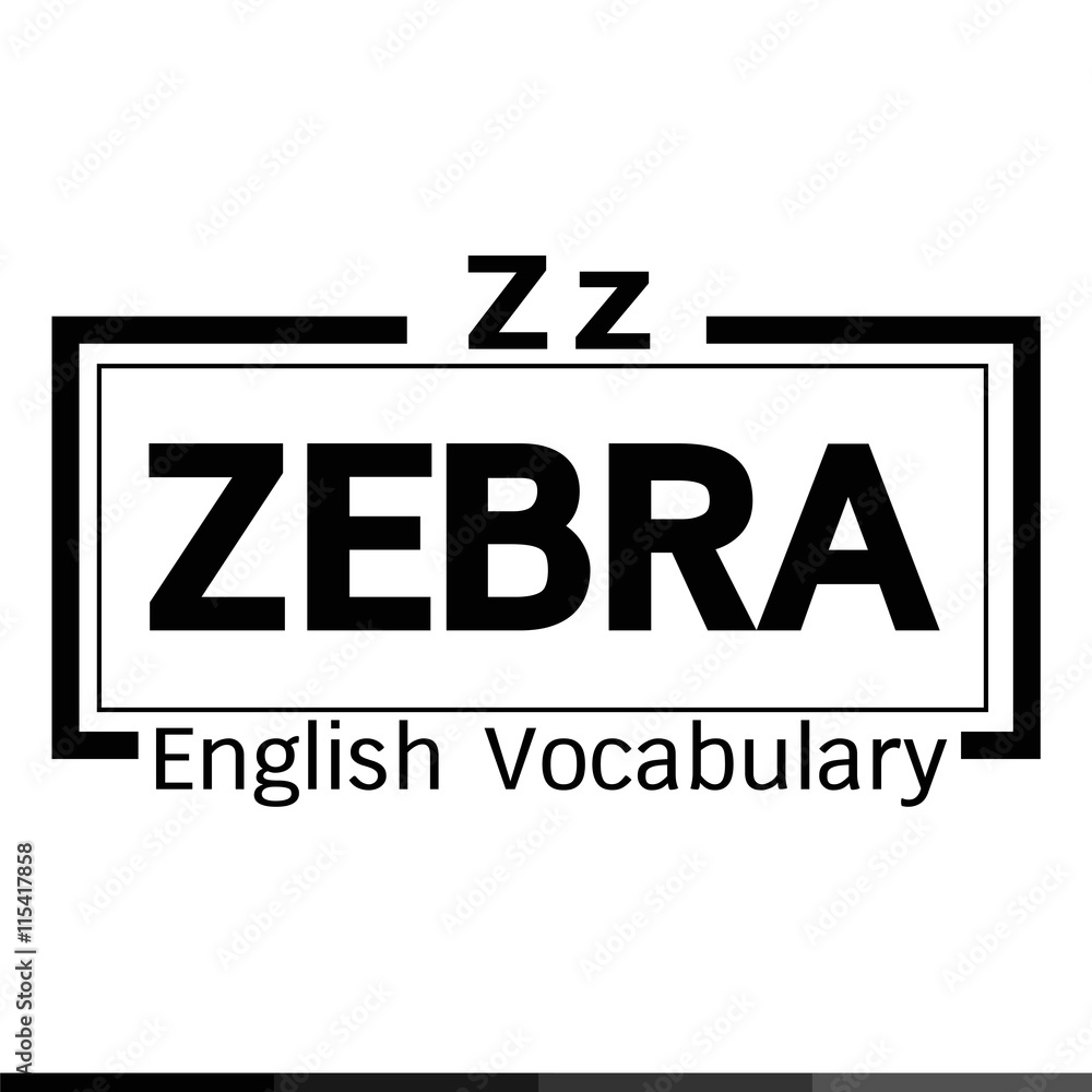 ZEBRA english word vocabulary illustration design Stock Vector | Adobe ...