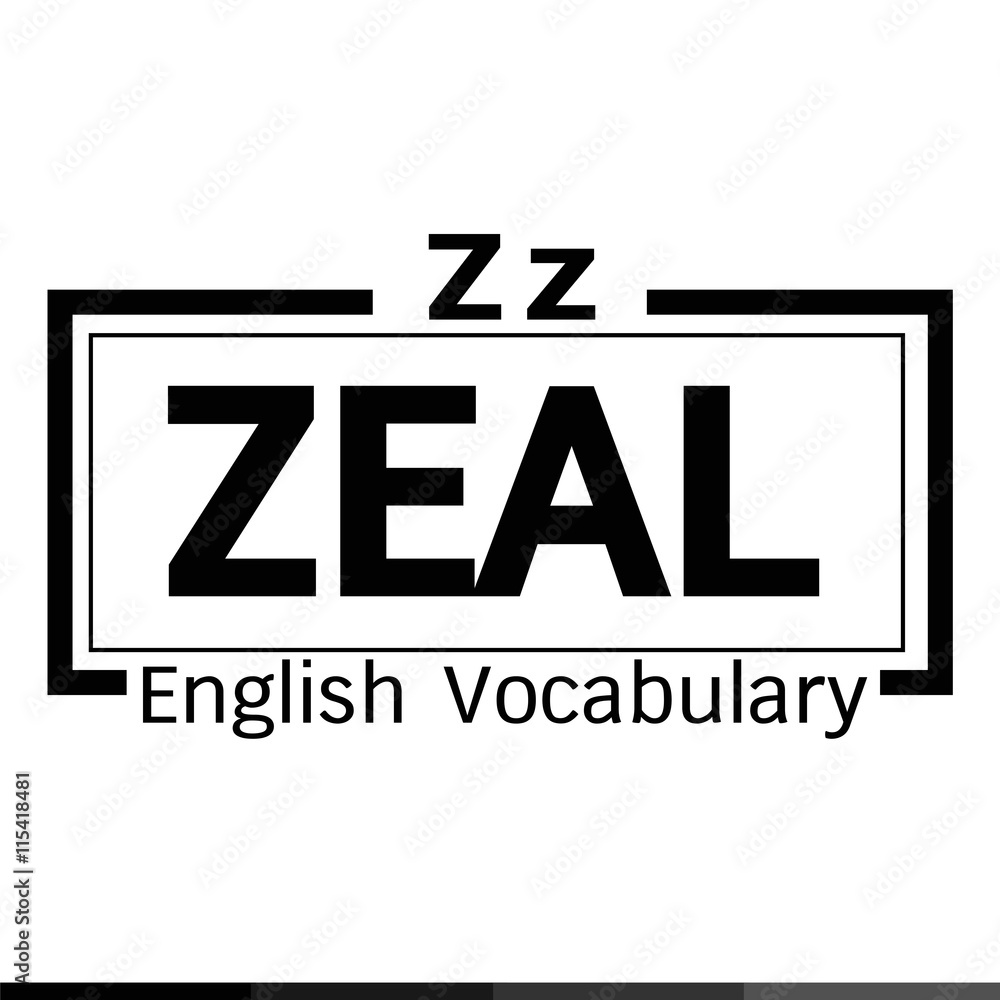 ZEAL english word vocabulary illustration design Stock Vector | Adobe Stock