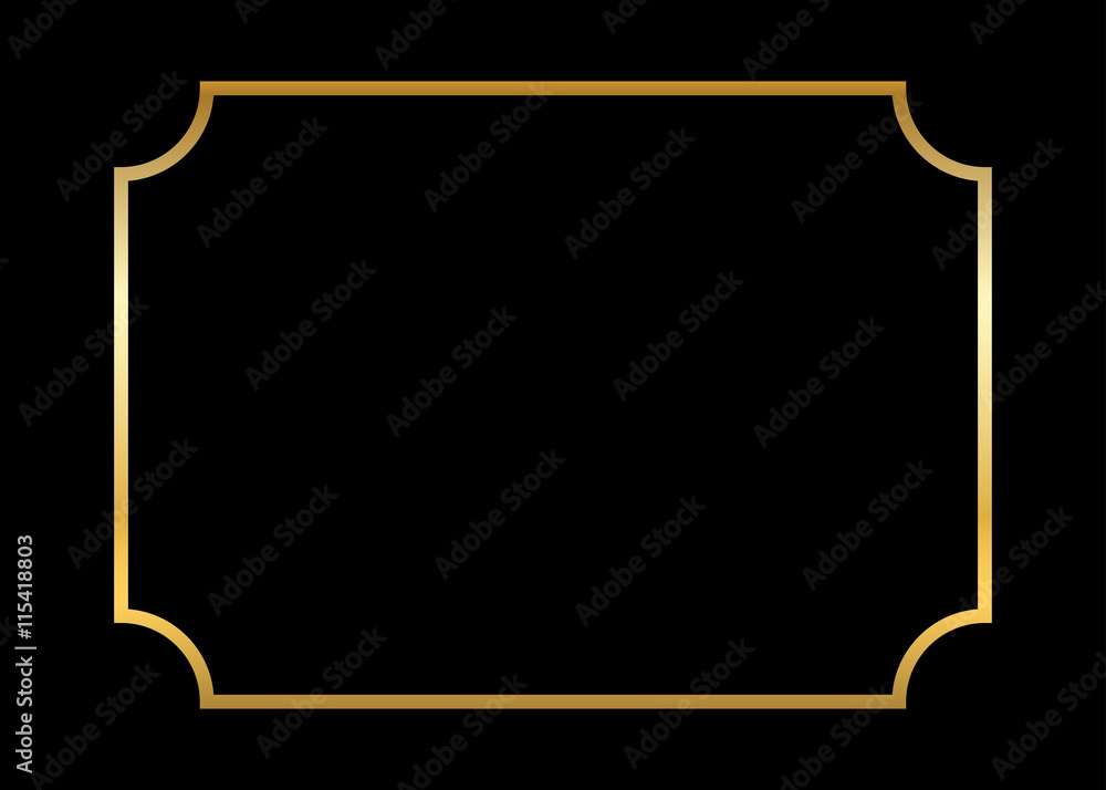 Gold frame. Beautiful simple golden design. Vintage style decorative ...