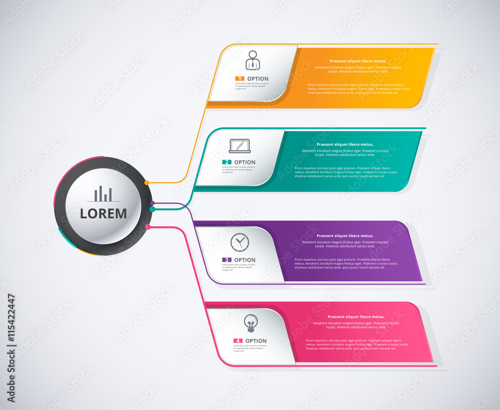 Infographic diagram 4 color of choice background. Organization diagram ...