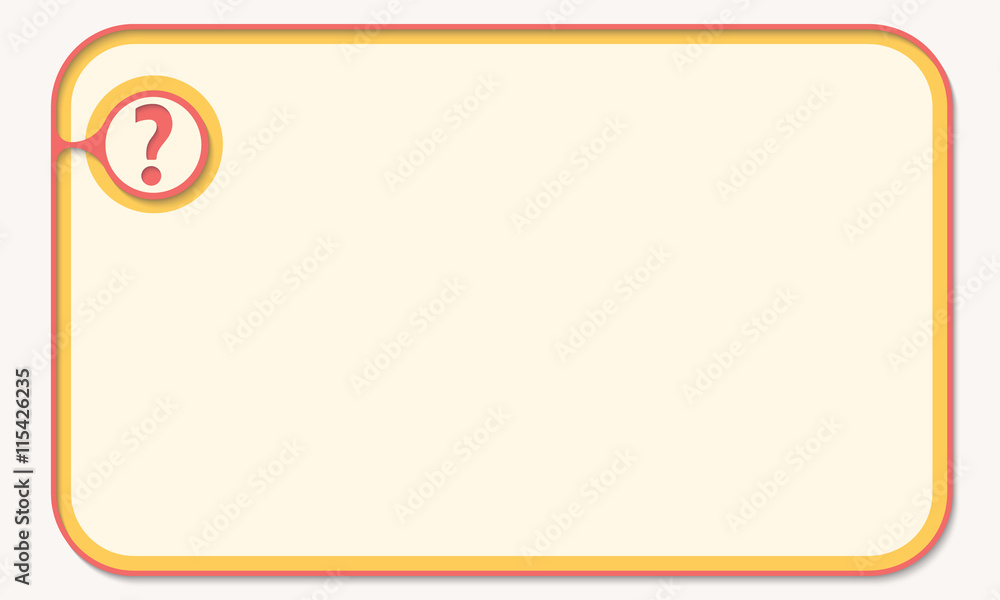 Text box for fill your text and question mark Stock Vector | Adobe Stock